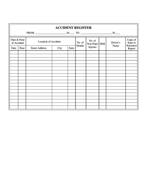 Accident register - Fill Out and Sign Printable PDF Template | SignNow