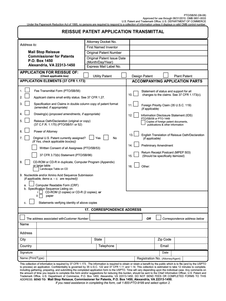Patent Form Application Fill Out And Sign Printable PDF Template