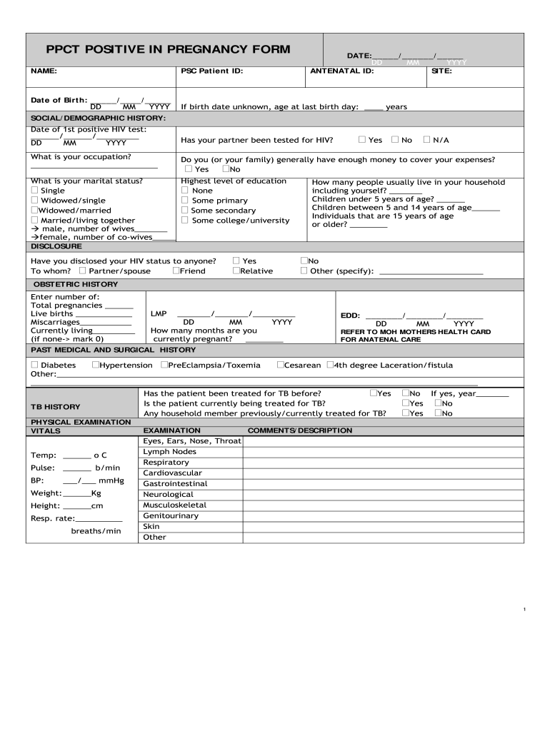 Hospital Positive Pregnancy Paperwork Form Fill Out And Sign
