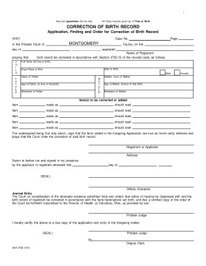 All Forms Must Be Typewritten If You Were Born in the State of Ohio and ...