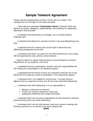 Telecommuting Agreement Template