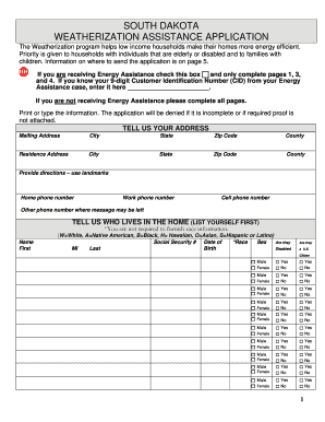 Low Income Application Form