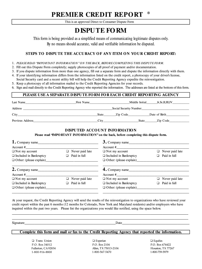 Credit Dispute Forms Fill Out And Sign Printable PDF Template SignNow Credit Dispute Forms Fill Out And Sign Printable PDF Template SignNow
