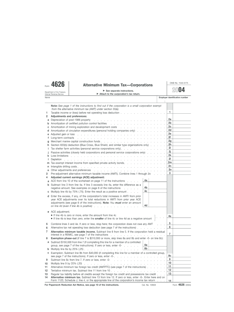 4626 Form Fill Out And Sign Printable PDF Template SignNow