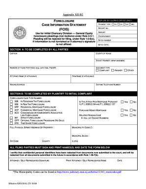 Foreclosure case information statement - Fill Out and Sign Printable ...