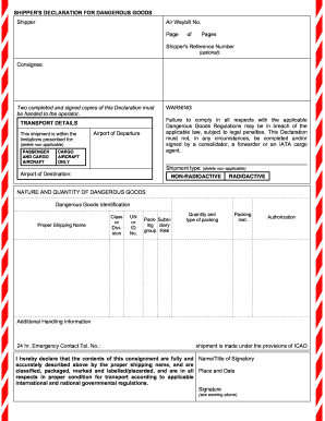 Shipper declaration form - Fill Out and Sign Printable PDF Template ...