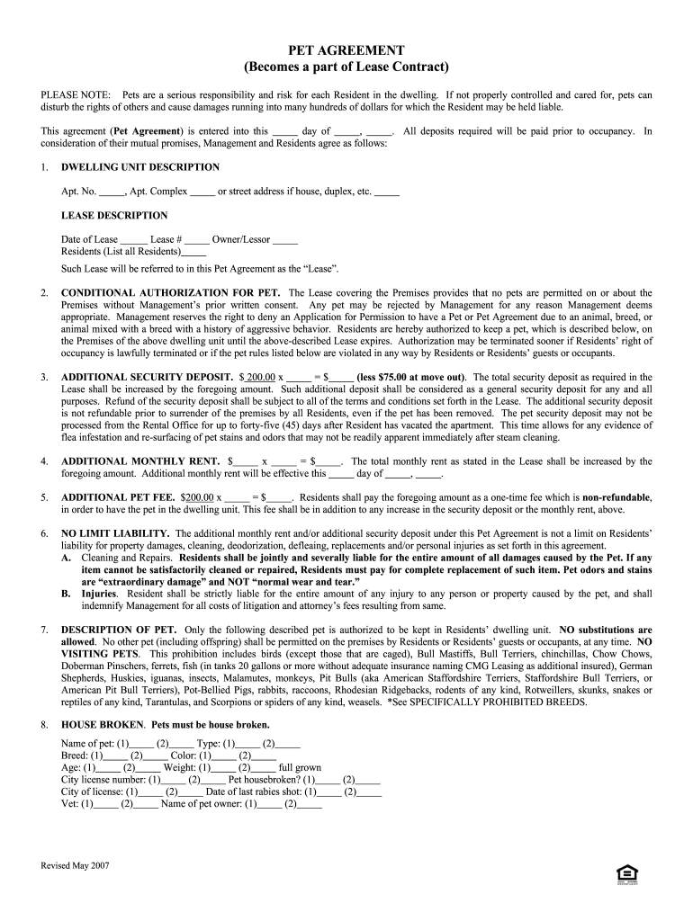 Pet Agreement Form Fill Out And Sign Printable PDF Template SignNow Pet Agreement Form Fill Out And Sign Printable PDF Template SignNow