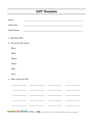 Gist Reading Strategy Worksheet - Worksheets For Kindergarten