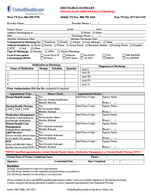 Hospital Discharge Form