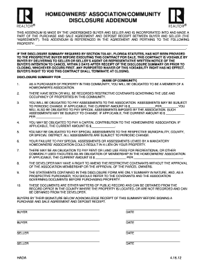 HOMEOWNERS ASSOCIATION DISCLOSURE FORM - Fill Out and Sign Printable ...