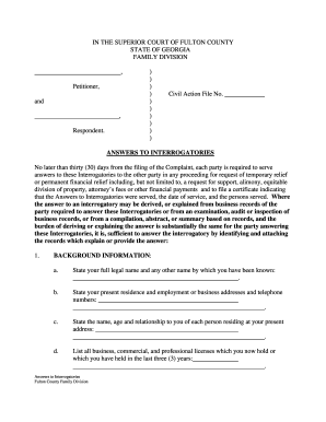 Georgia interrogatories form - Fill Out and Sign Printable PDF Template ...