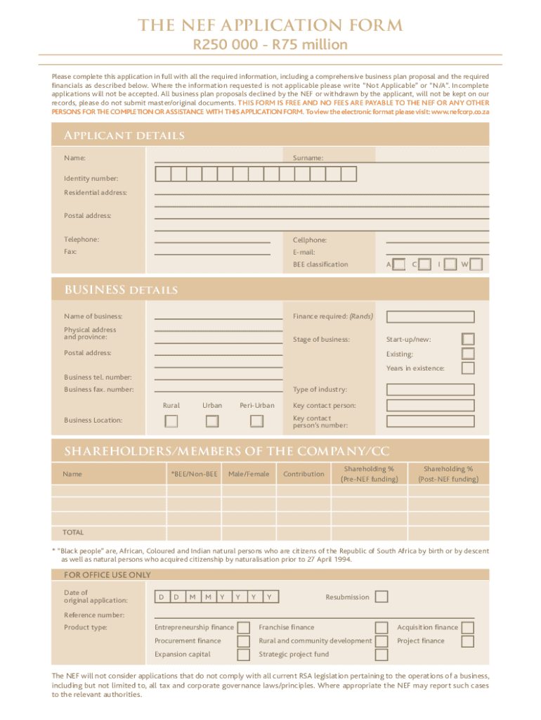 Nef Business Plan Template PDF Form - Fill Out and Sign Printable PDF ...