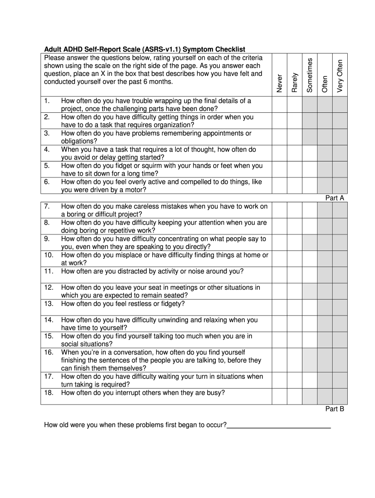 Asrs Adhd Scoring Key Form Fill Out And Sign Printable PDF Template Asrs Adhd Scoring Key Form Fill Out And Sign Printable PDF Template