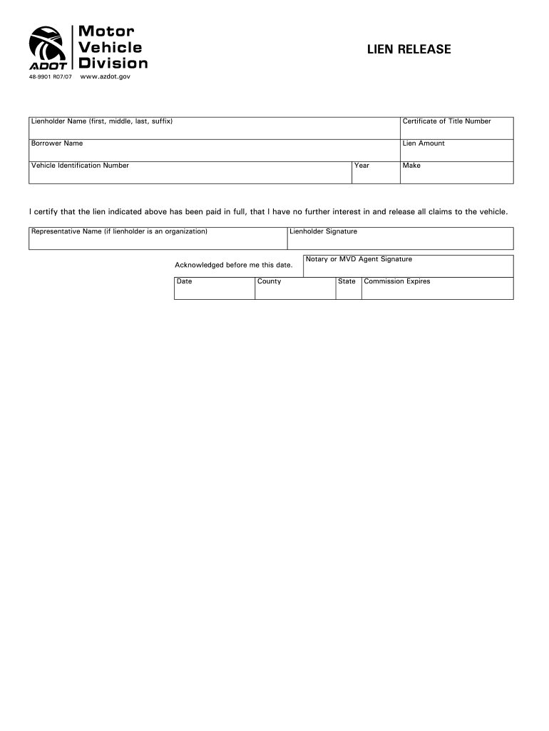 Arizona Lien Release Complete With Ease AirSlate SignNow