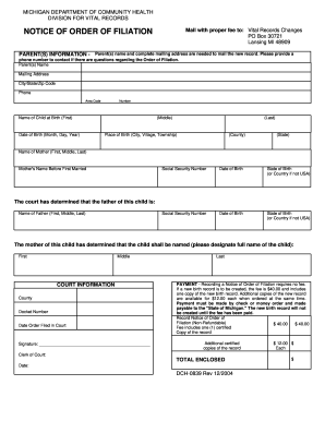 NOTICE OF ORDER OF FILIATION - 3rdcc form - Fill Out and Sign Printable ...