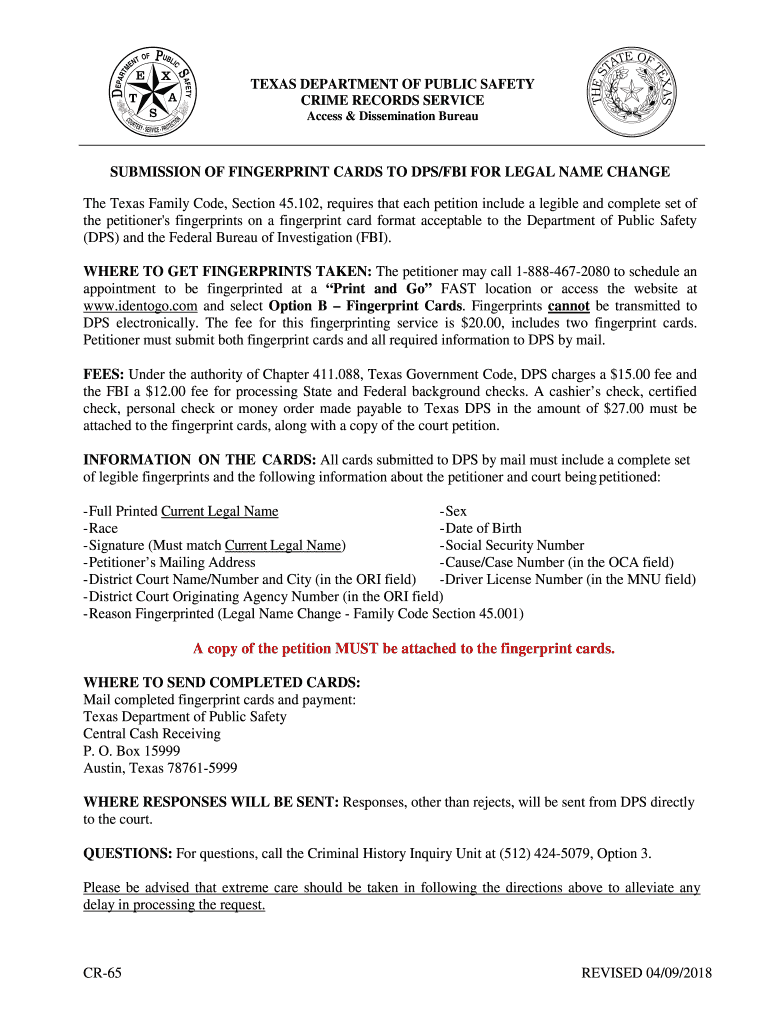 Texas Fingerprint Cards Fill Out And Sign Printable PDF Template