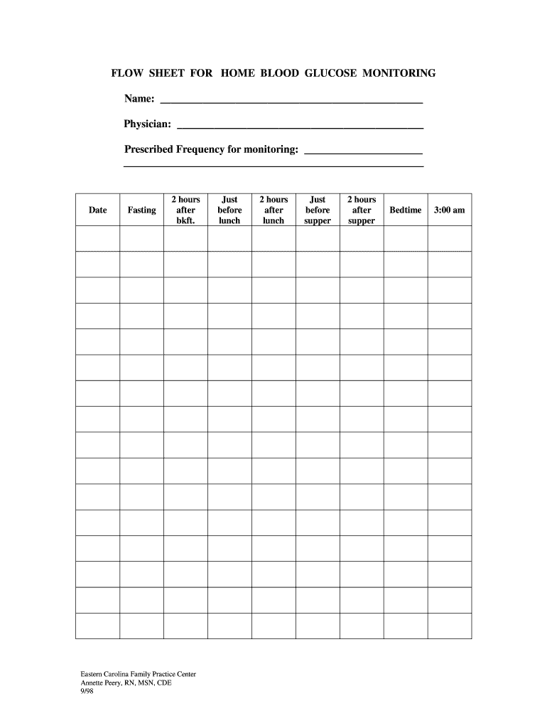Blood Glucose Monitoring Log Sheet Fill Out And Sign Printable PDF 
