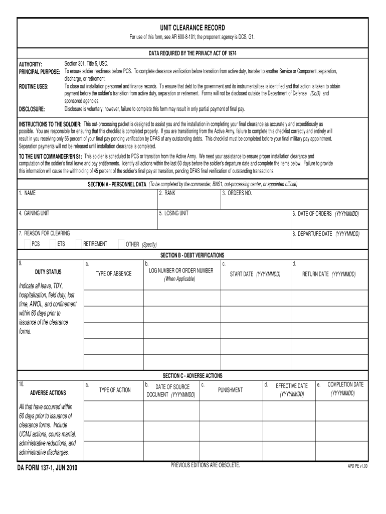 Da 137 1 2018 2024 Form Fill Out And Sign Printable PDF Template Da 137 1 2018 2024 Form Fill Out And Sign Printable PDF Template