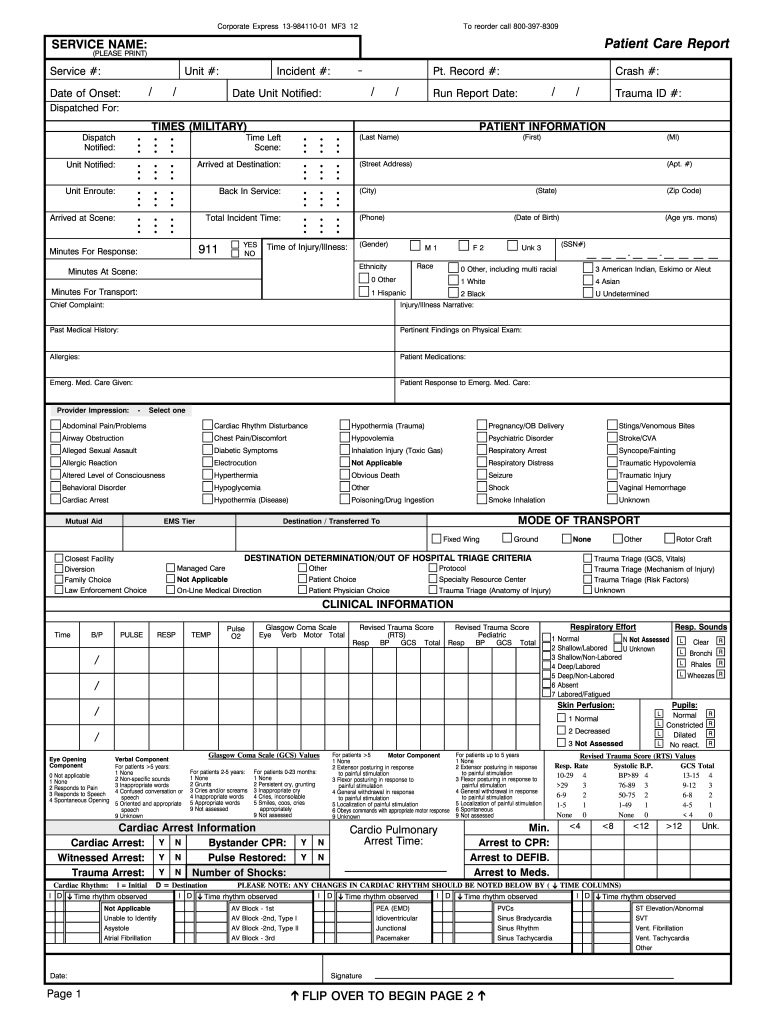 Emt Pcr Template Form Fill Out And Sign Printable PDF Template SignNow