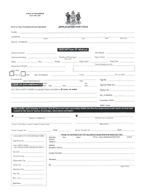 Delaware application title form - Fill Out and Sign Printable PDF ...