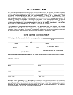 Fha Amendatory Clause Form 2023 - Printable Forms Free Online