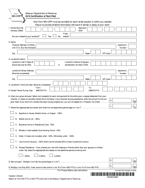 Missouri Rent Rebate Form 2023 - Printable Forms Free Online