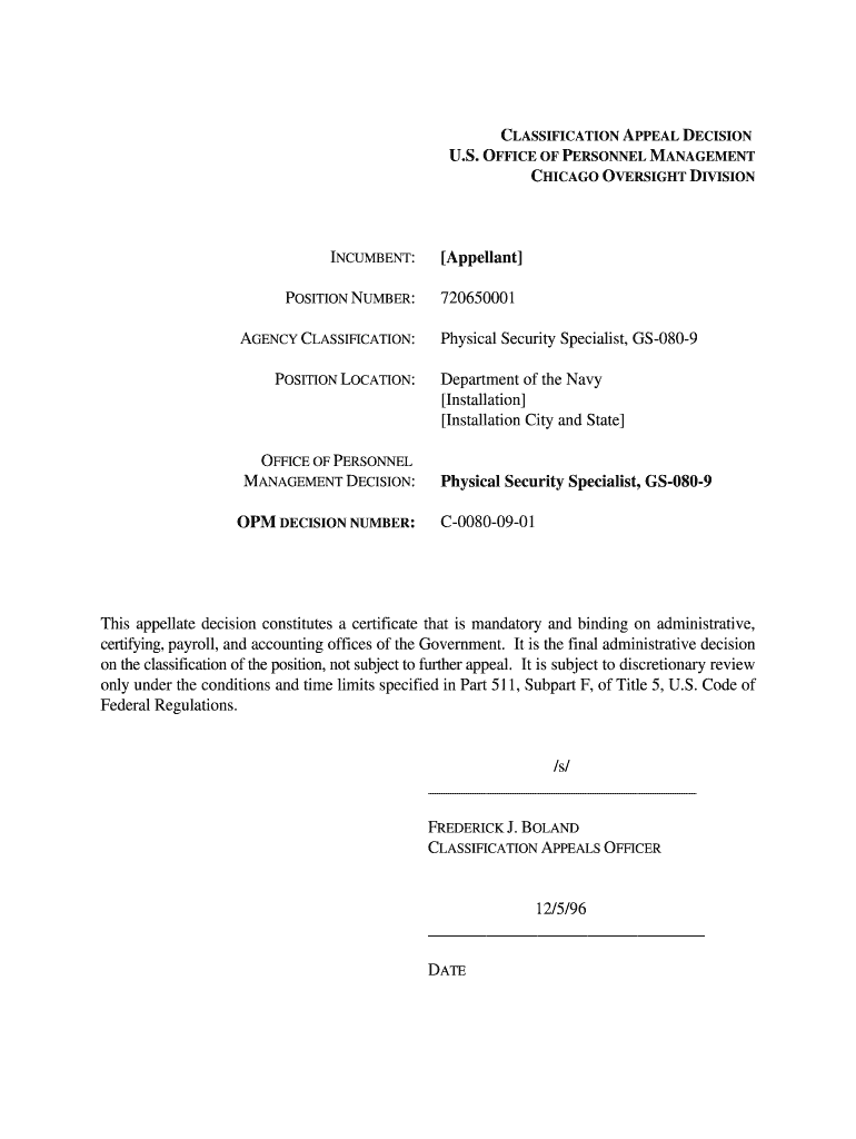 720650001 AGENCY CLAS Office of Personnel Management Opm Form - Fill ...