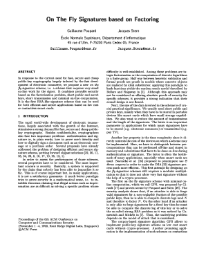 On the Fly Signatures Based on Factoring D Partement D Di Ens Form ...
