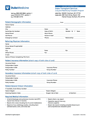 Duke lung transplant referral form - Fill Out and Sign Printable PDF ...