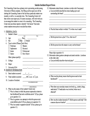 Suicide incident report form - Fill Out and Sign Printable PDF Template ...