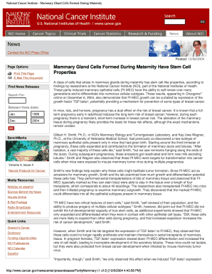 National Cancer Institute Mammary Gland Cells Formed UNMC - Fill Out ...