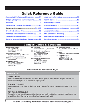 Continuing Education Spring Catalogue Mohawk College Form - Fill Out ...
