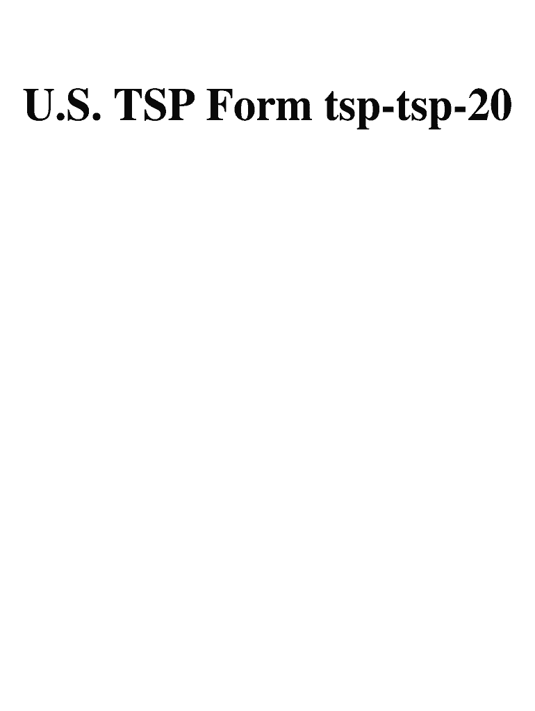 Tsp 20 Form Fill Out And Sign Printable PDF Template AirSlate SignNow