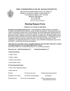 Massachusetts hearing request - Fill Out and Sign Printable PDF ...
