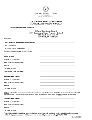 Paternity acknowledgment form texas - Fill Out and Sign Printable PDF ...