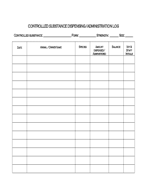 Controlled substance dispensing log - Fill Out and Sign Printable PDF ...