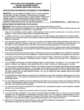 Maryland state disability retirement forms - Fill Out and Sign ...