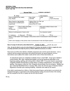 Sample Special Education Forms: I-3. IEP Student Cover Sheet - Fill Out ...
