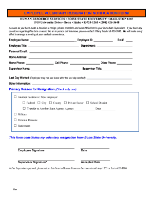 Voluntary resignation form - Fill Out and Sign Printable PDF Template ...