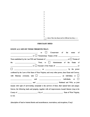 West Virginia Fiduciary Deed for use by Executors, Trustees, Trustors ...