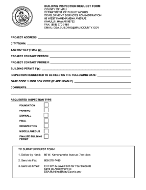 Inspection request form - Fill Out and Sign Printable PDF Template ...