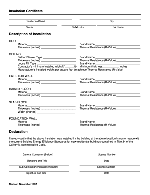 Insulation Installation Certificate 2022 Training NIA Thermal