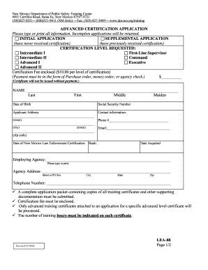 New Mexico Department of Public Safety - nmlea dps state nm form - Fill ...