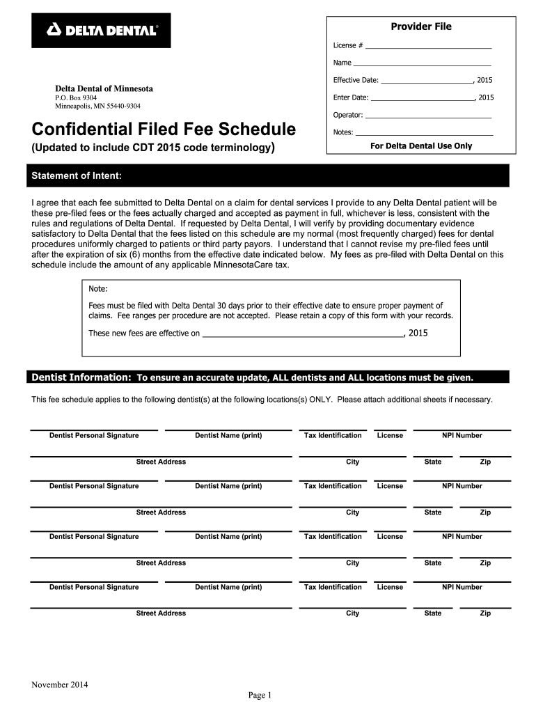 Delta Dental Fee Schedule 2020 Pdf Fill Out And Sign Printable PDF