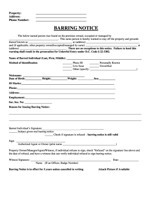 BARRING NOTICE - oag - oag dc form - Fill Out and Sign Printable PDF ...