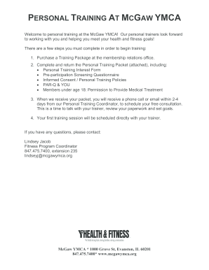 Informed Consent Form Personal Training
