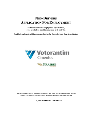 NON DRIVERS APPLICATION for EMPLOYMENT Prairie Form - Fill Out and Sign ...