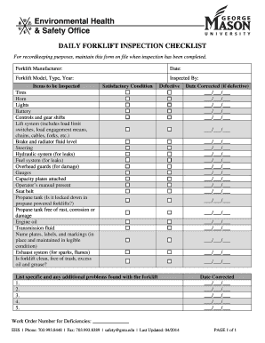 Forklift Pre Shift Inspection Checklist Gas Lpg Diesel 41 Off