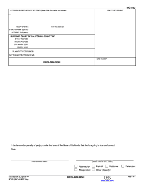 MC-030. Fillable Editable and Saveable California Judicial Council ...