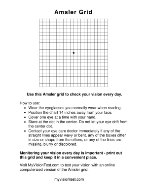 Amsler Grid With Instructions